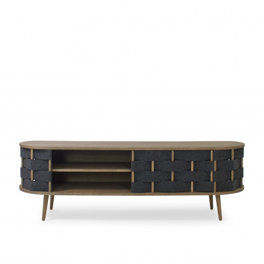TV-Bank 'Felt' 160cm - Natur/Dunkelgrau - Online kaufen bei Reforma